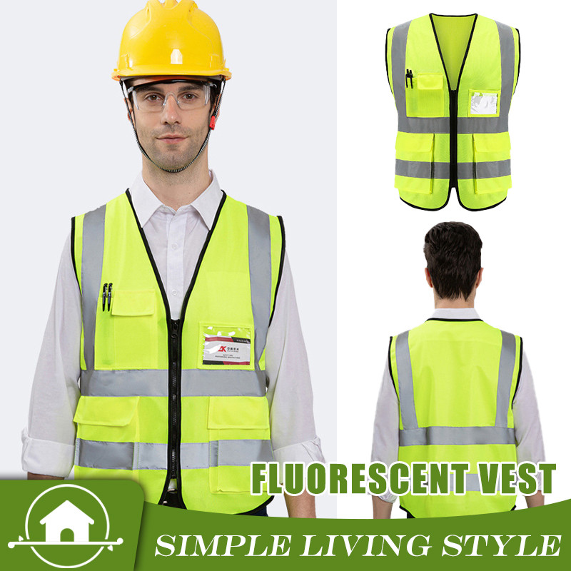 Reflective Safety Vest Bright Color Multi-pocket Traffic Vest Railway ...