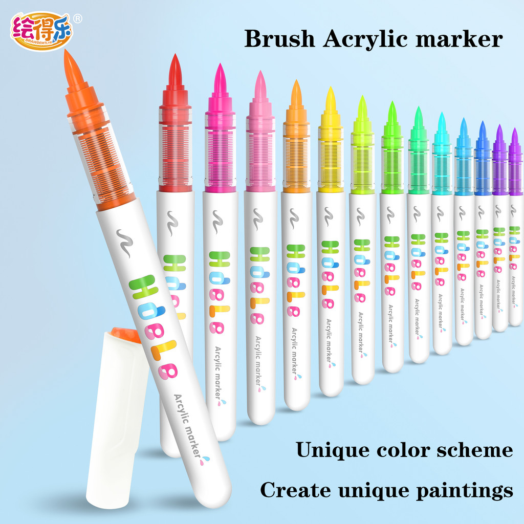Guangna 639 Straight Liquid Soft Tip Acrylic Marker Small White Rod Opaque Stackable Marker diy ...
