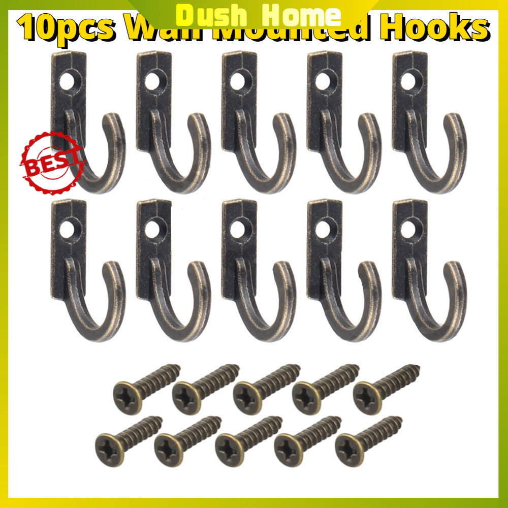 10pcs Wall Mounted Single Hooks, Small Coat Hooks Hanger Farmhouse ...