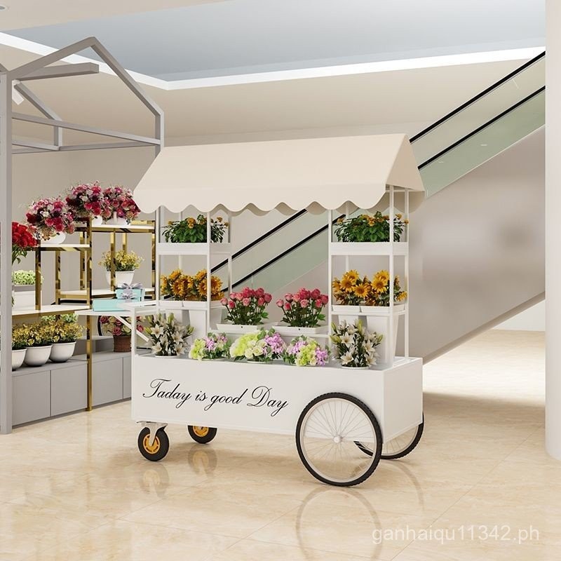 Flower Stall Push Cart Flower Stand Flower House Display Flower Art ...