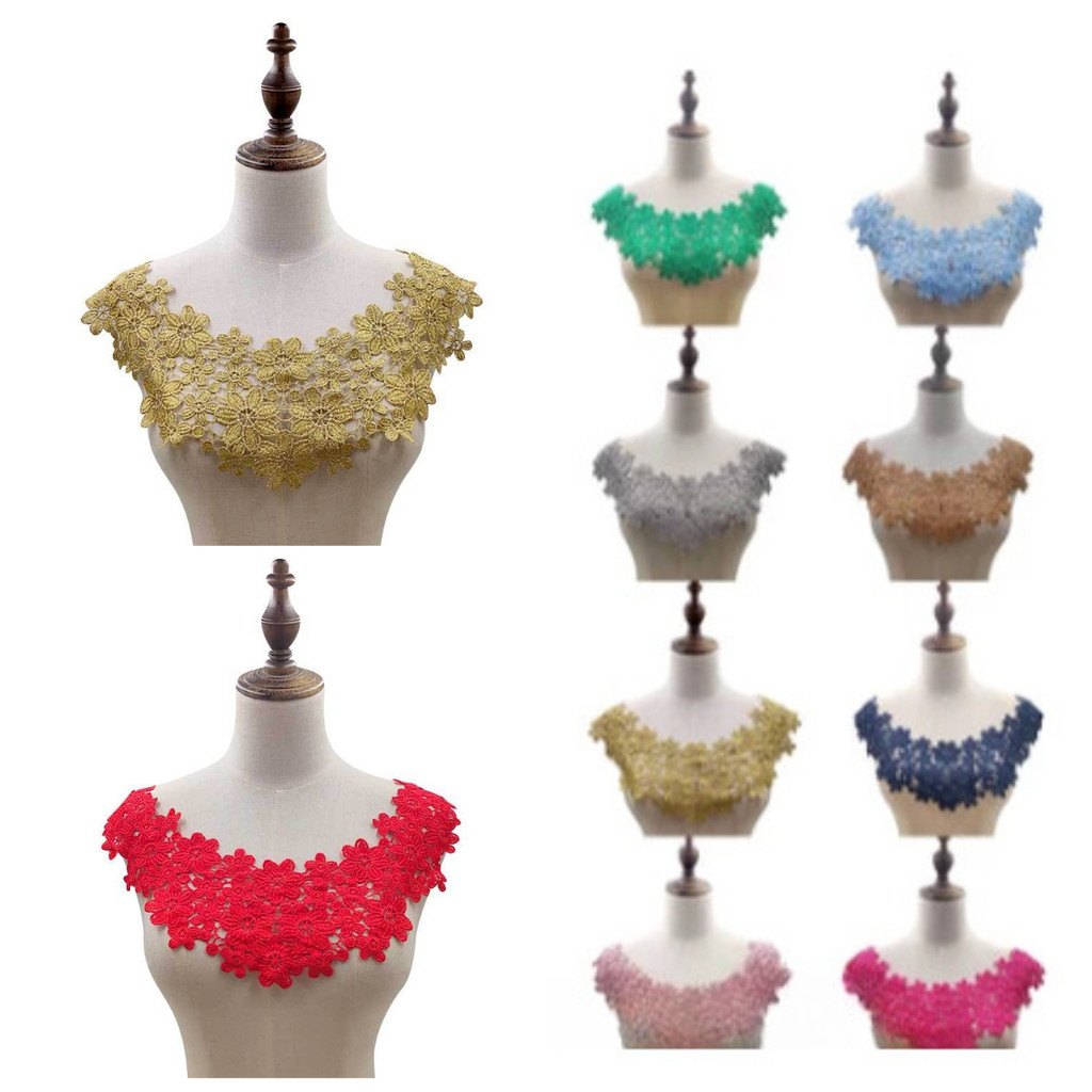 Lace Fake Collar Embroidered Lace Applique Detachable Front / Back ...