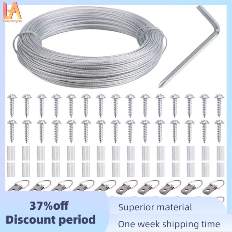 100 Pcs Picture Hanging Wire Kit, 100 Feet Heavy Duty Wire Picture ...