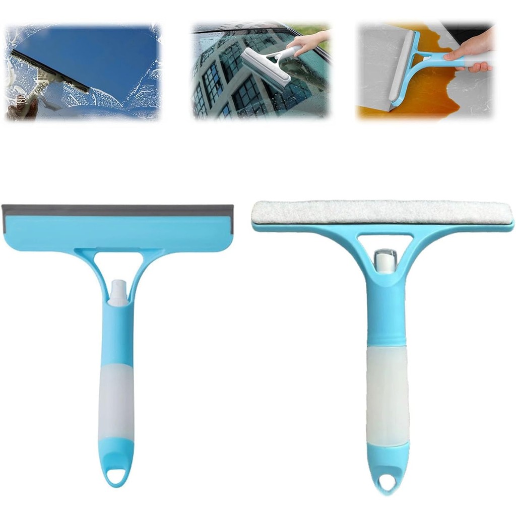 3 in 1 Window Cleaning Scraper with Spray All Purpose Squeegee for ...