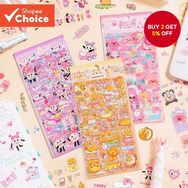 4 Types a Group Cute Waterproof pet Handbook Stickers Cartoon Stickers ...