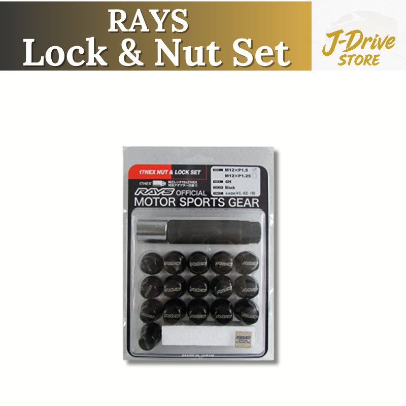 RAYS 17HEX Lock & Lug Nut Set M12×1.5 Black for 4-Hole Wheels – 74082000002BK | Shopee Philippines
