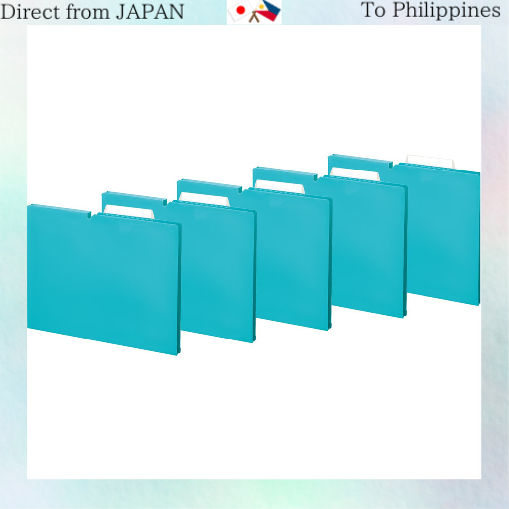 Kokuyo NEOS Individual File Folders, A4, 15mm, 3-Edge Binding, 5 Books, Turquoise Blue, A4P ...