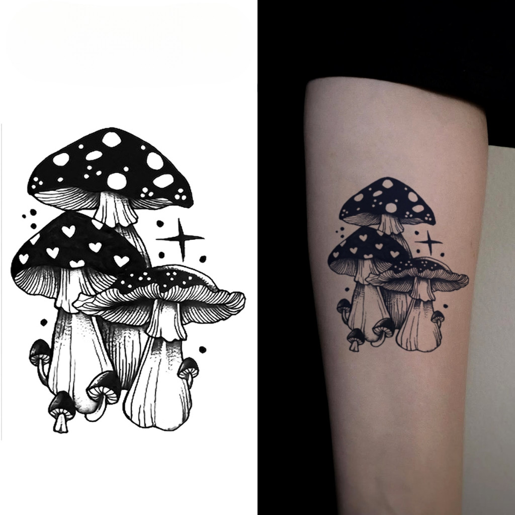 Mushrooms Pattern Temporary Magic Tattoos Stickers, 15 Days Long ...