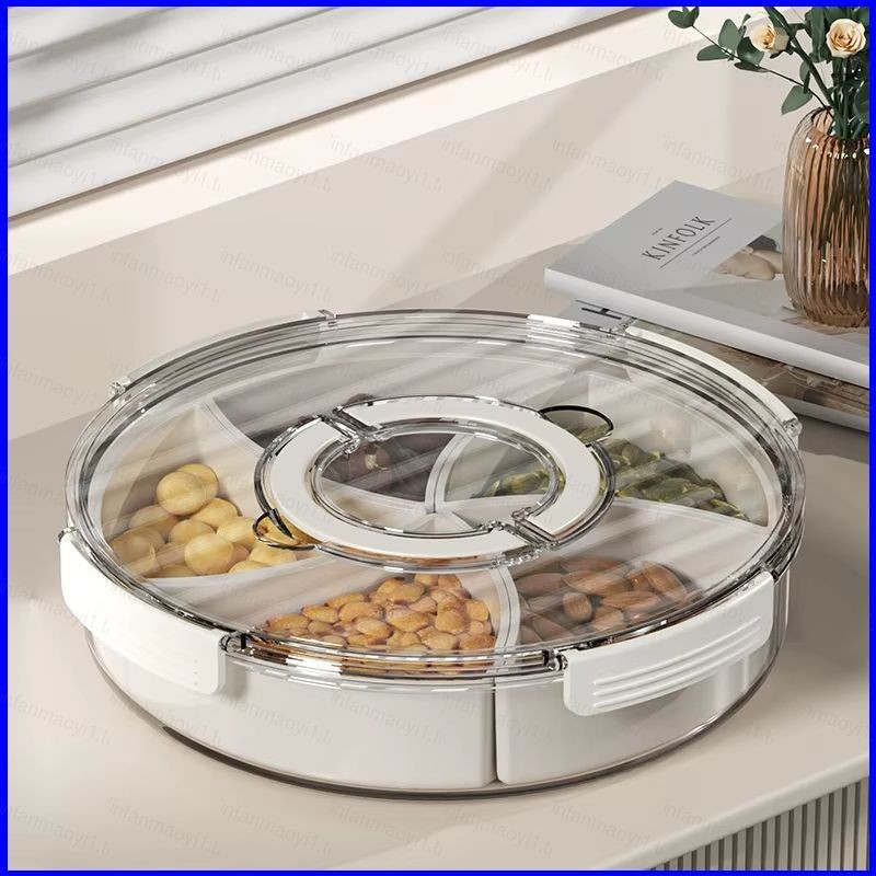 LF1 Divided Serving Tray Rotatable Snackle Box Container Clear with Lid ...
