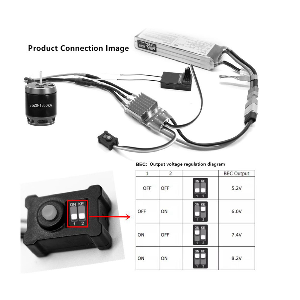 Adjustable RC Crawler ESC 9IMOD 80A Brushless AM32 for 1/8 1/10 Scale ...
