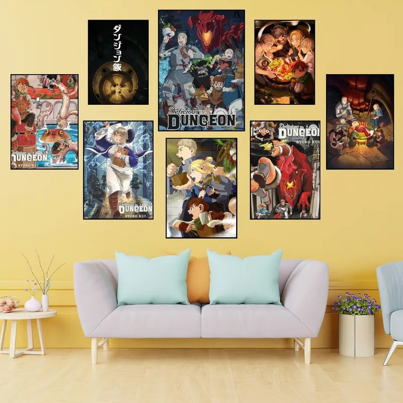 Anime Delicious in Dungeon Poster Prints Wall Painting Bedroom Living ...