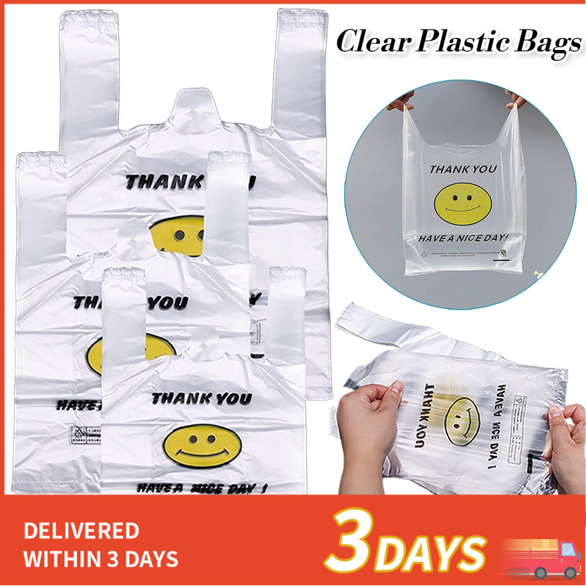 Supermarket Plastic Bags with Handle / Fruit Food Packaging Carry Out ...