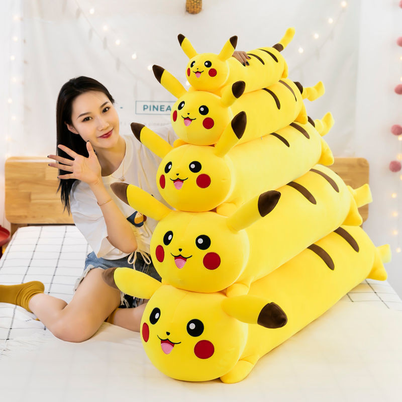 Pikachu Doll Plush Toy Pillow Girl Sleeping Bed Doll Long Strip with ...
