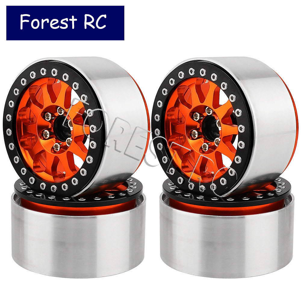 4pcs Metal Alloy Beadlock 2.2 inch Wheel Rims Hubs for Axial SCX10 I II ...