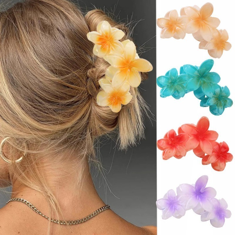 hair clamp Hawaiian Colorful Flower Hair Clip Beach Hairpin Barrettes ...