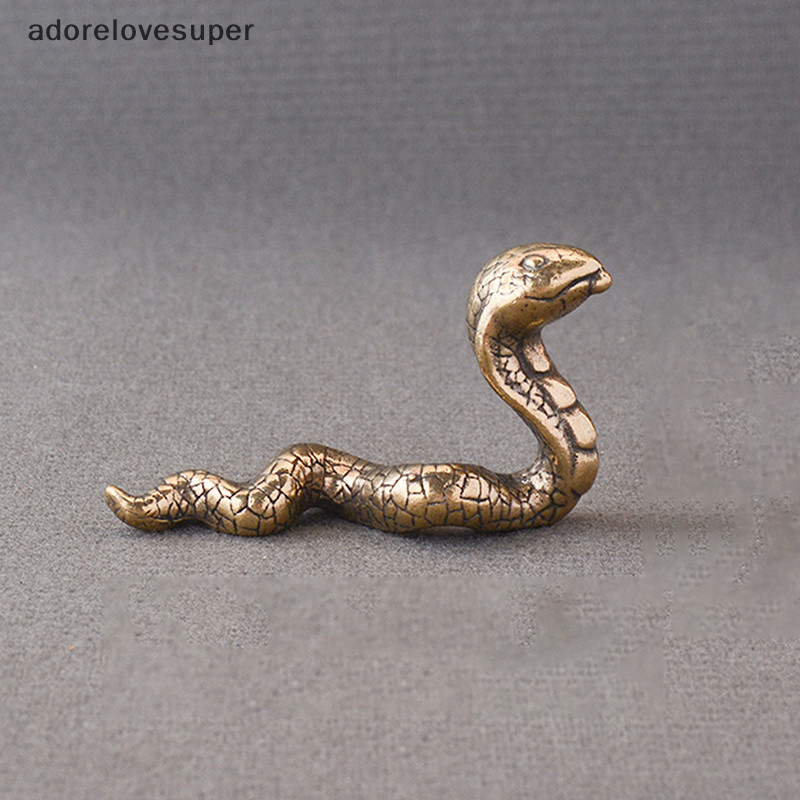AD1PH Antique Bronze Cobra Snake Miniature Figurines Copper Carvings ...
