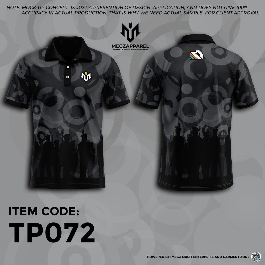 MEGZ TP072 Polo Shirts High Quality Uniform Tactical Design Full Sublimation | Shopee Philippines