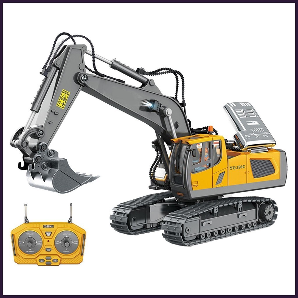 RC Construction Vehicle Toy Remote Control 360 Rotating Excavator Dump ...