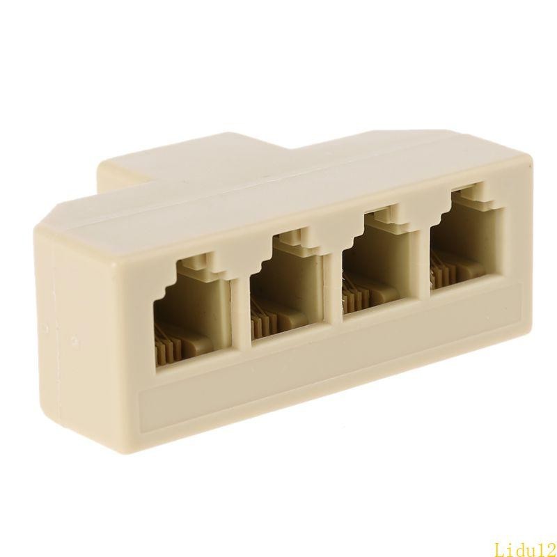 Lidu12 4-Way RJ11 Telephone Plug to RJ11 Socket Adapter and Splitter ...