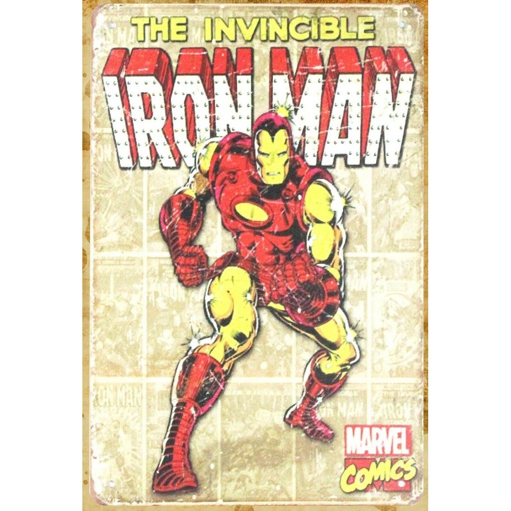 Print and Artwork Iron Man Marvel Comics Tin Metal Sign - 20x30cm ...