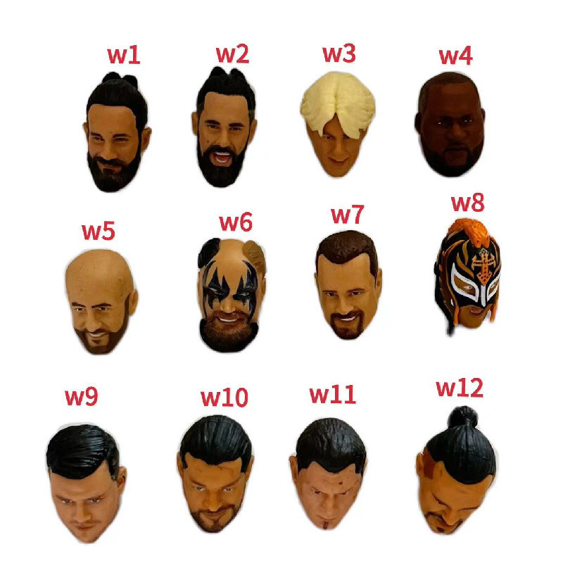 Wwe figure Head Carving Accessories 6-7 Inch Ring Wrestler Head Carving ...
