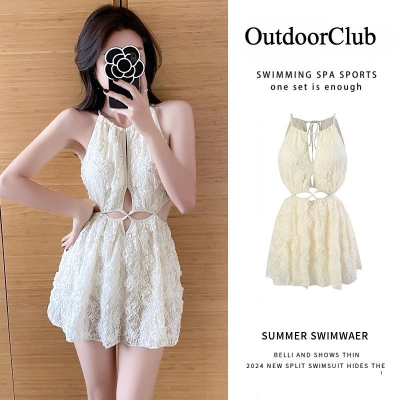 Women's Lace Sexy Backless Beach Swimwear, Hot Spring Holiday ...