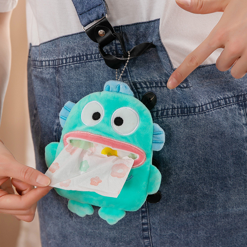 Tissue Box Plush Doll Keychain Kawaii Hangyodon Anime Pendant Keyring ...