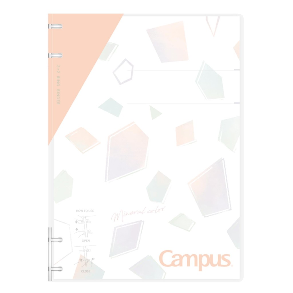 KOKUYO CANCAS Binder B5 2X2 Ring Limited Mineral Color Apricot Pink L-NP704-L1P[Direct from ...
