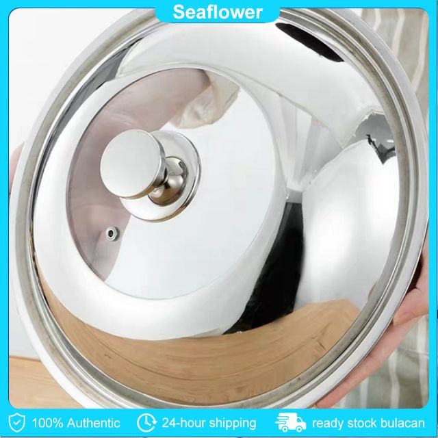 32/34CM Stainless Steel Kitchen Cooking Pot Wok Pan Lid Cover ...