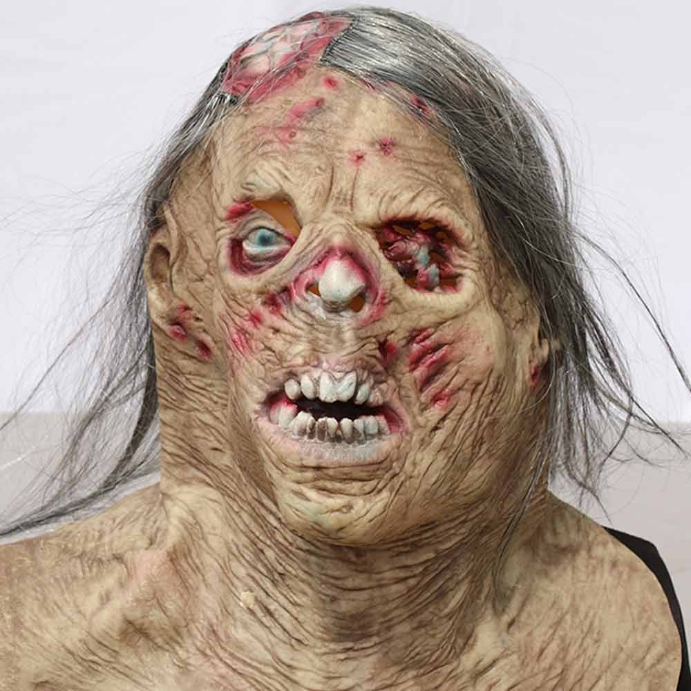 Scary Walking Dead Mask Latex Creepy Halloween Costume Horror Bloody ...