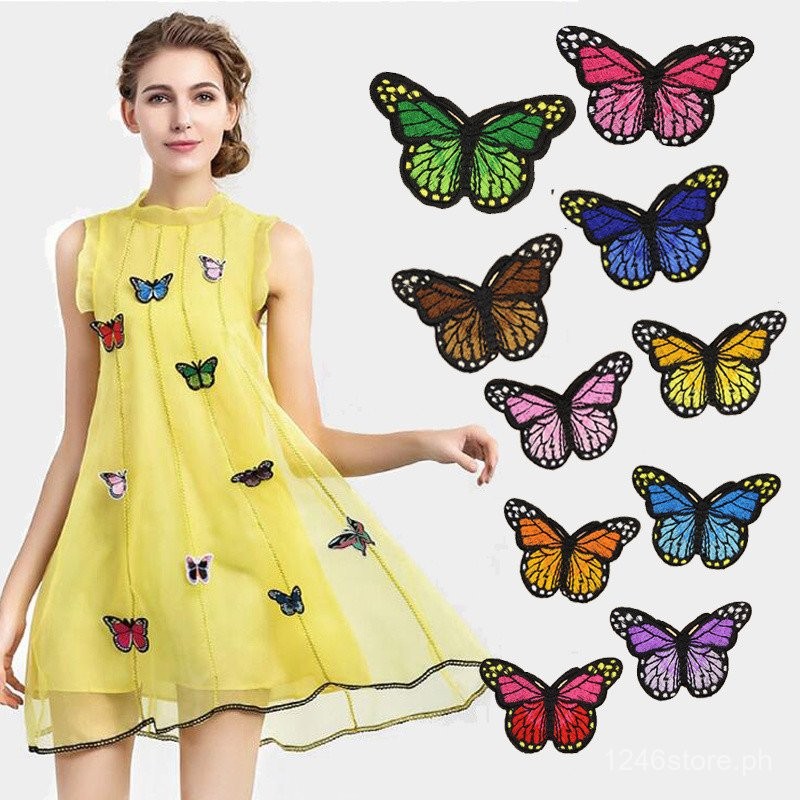 Colorized Butterfly Embroidered Cloth Stickers Patch Clothes Sheet Bag ...