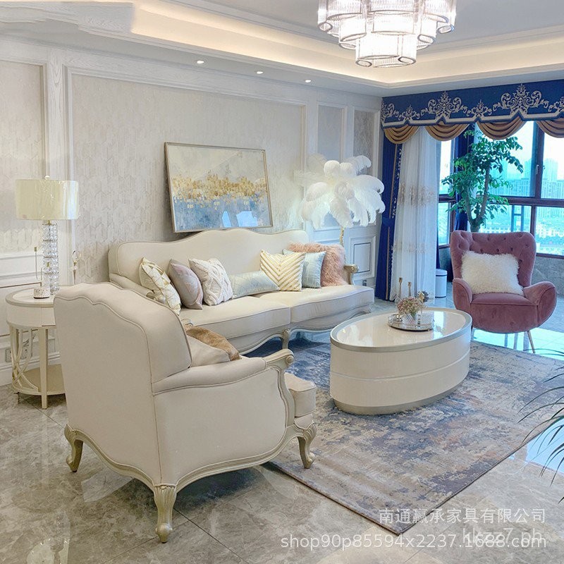 American Light Luxury Fabric Sofa Post-Modern Simple High-Profile ...