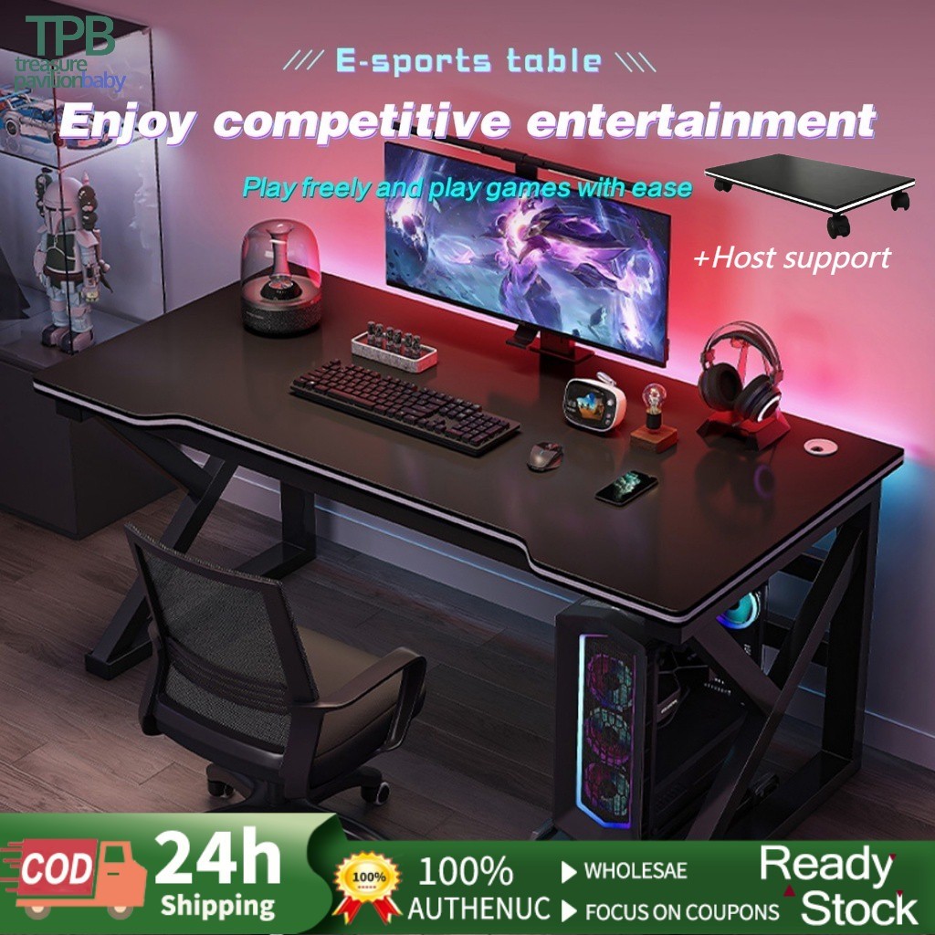 gaming table Computer desk with bookshelf Multi-layer storage 140/120 ...