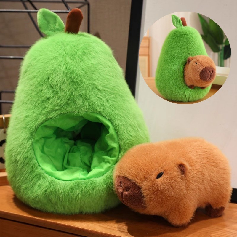 Cute Capybara Plush Toy Stuffed Animals Capybara Avocado Soft Doll Kids ...