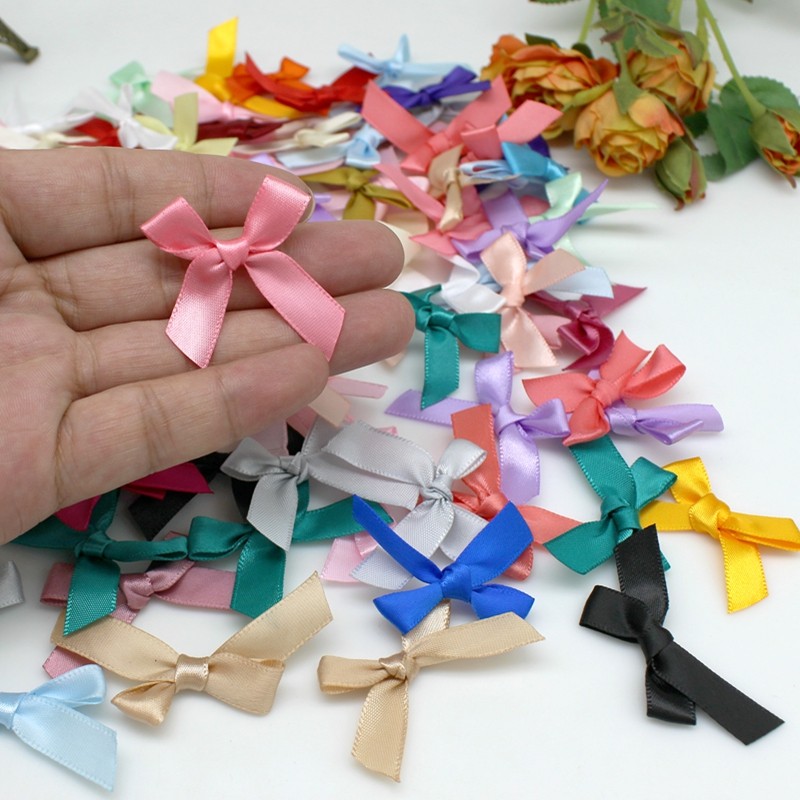20~100Pcs Ribbon Bows Small Size Satin Ribbon Bow Flower DIY Handwork ...