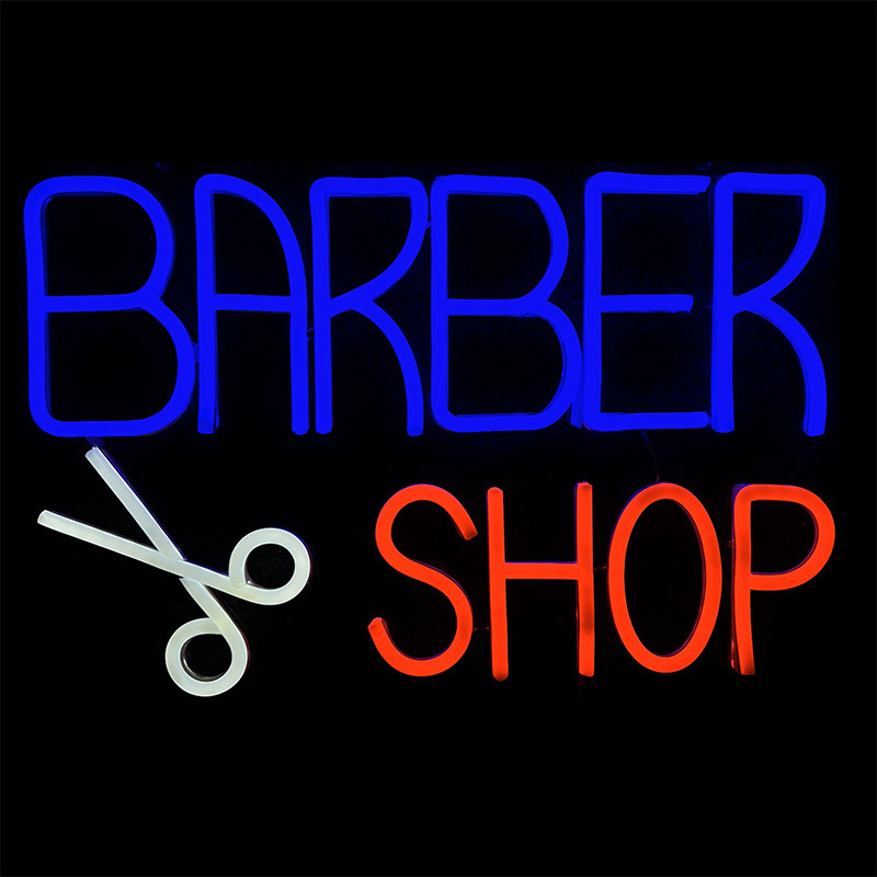 Barber Shop Signage LED Neon Light - Haircut Information Sign with ...