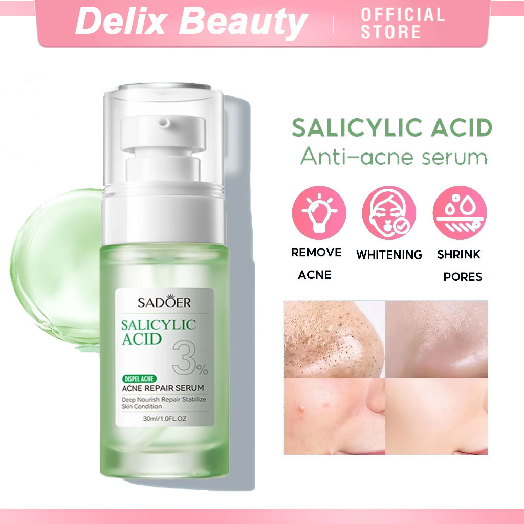 SADOER 3% Salicylic Acid Acne Treatment Serum Pimple Remover Anti Acne Marks Oil Control 30ml ...