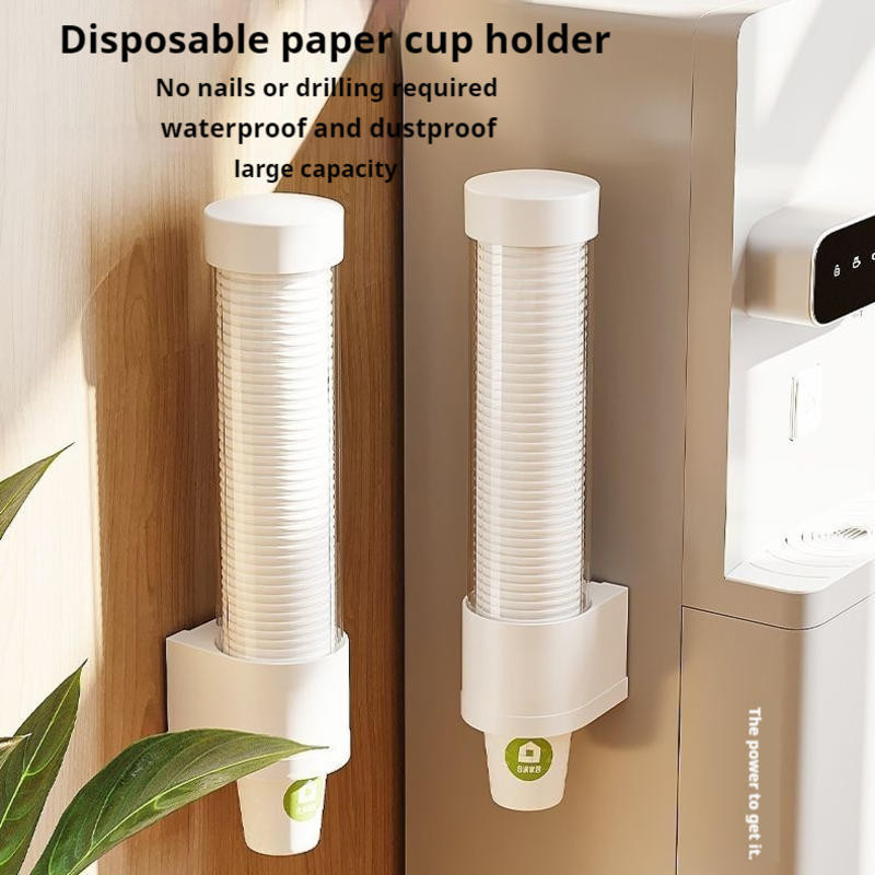 Large Capacity Cup Dispenser Holder Wall Mounted Disposable Cup ...