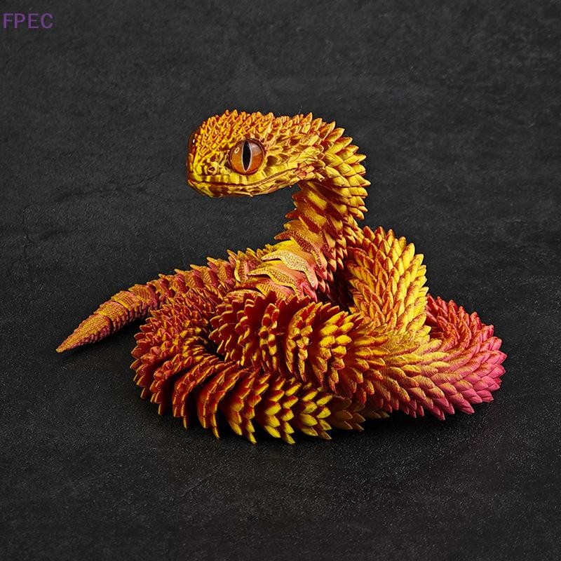 FPEC Action Figure 3D Printed Snake Articulated Bush Viper Toy-Dragon ...