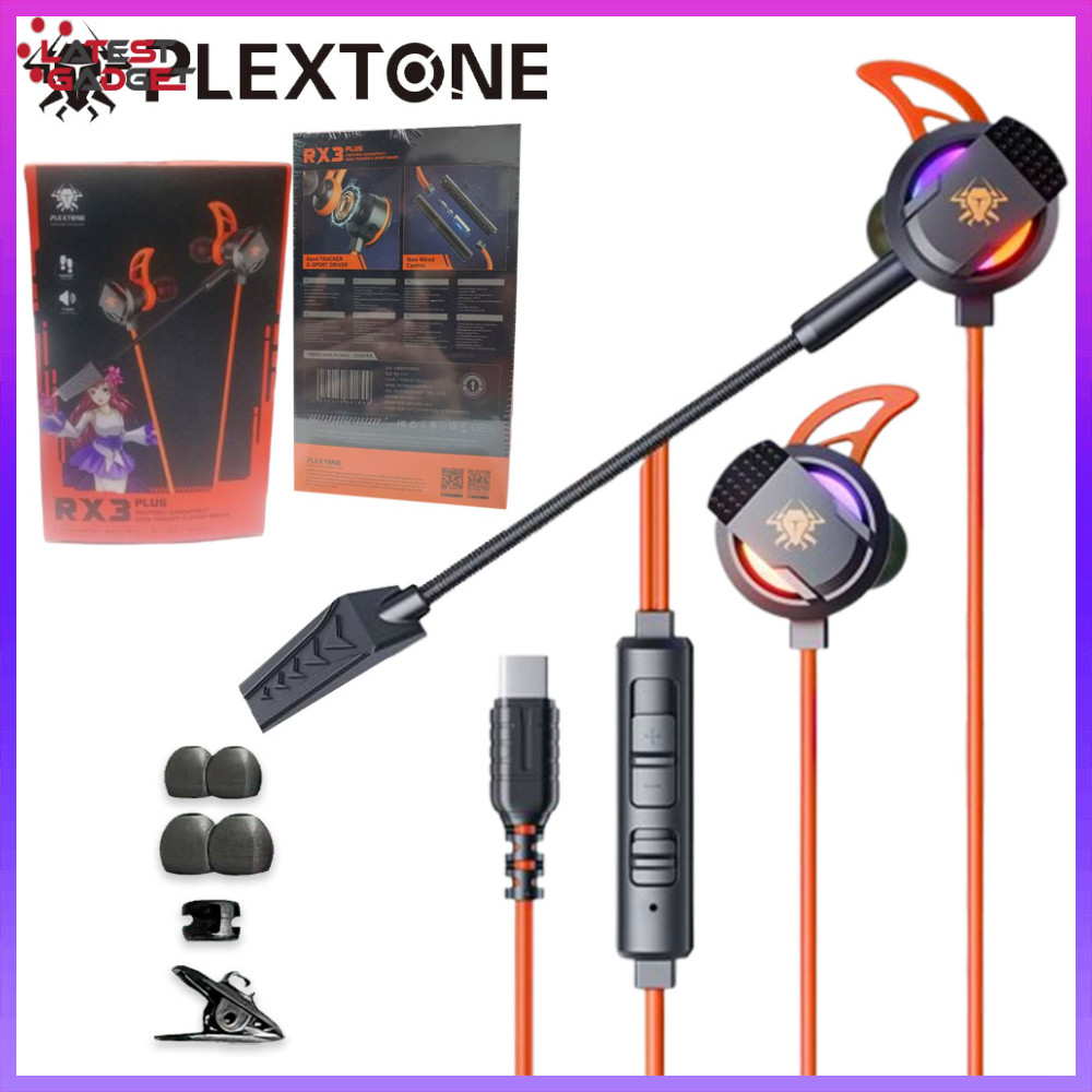 LatestGadget Plextone RX3 Plus Type-C RGB Earphone With Boom Mic ...