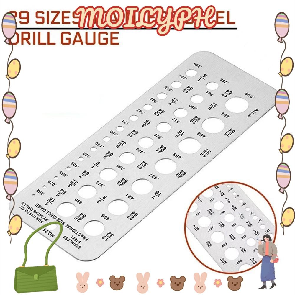 MOILYGOODS Drill Bit Gauge, 29-Holes Multifunctional Caliper Gauge ...