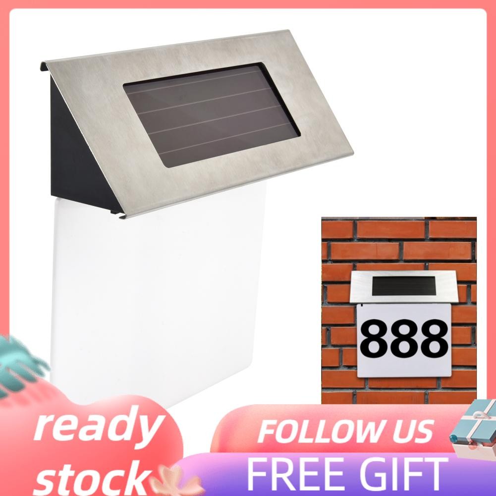Hanhan1 Solar House Number Plaque Stainless Steel LED Address Light ...