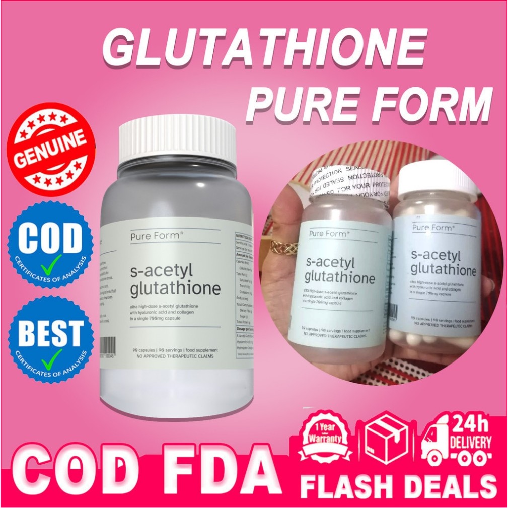 100%Original Pure Form S-Acetyl Glutathione Capsules Collagen Skin ...