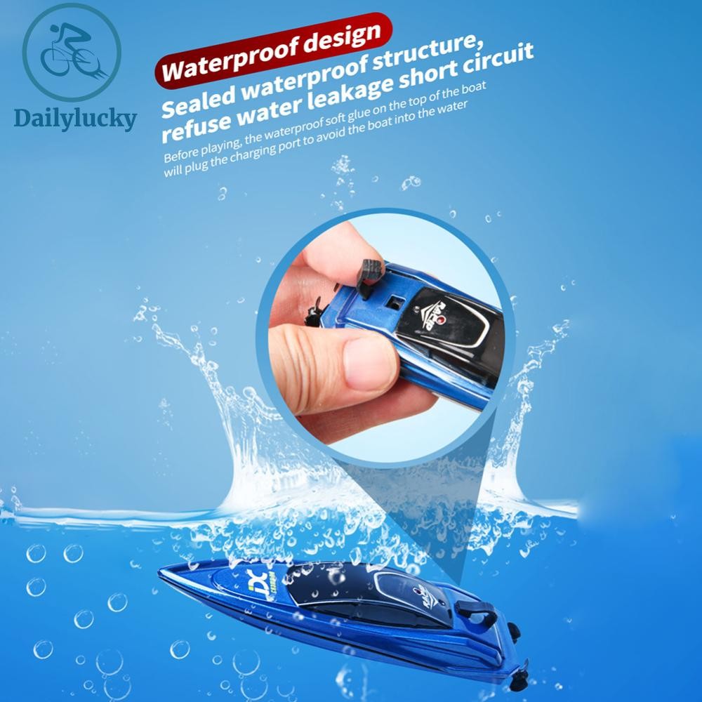2.4GHz RC Boat High Speed LED Lights Waterproof Electric Ship Kids Toys ...