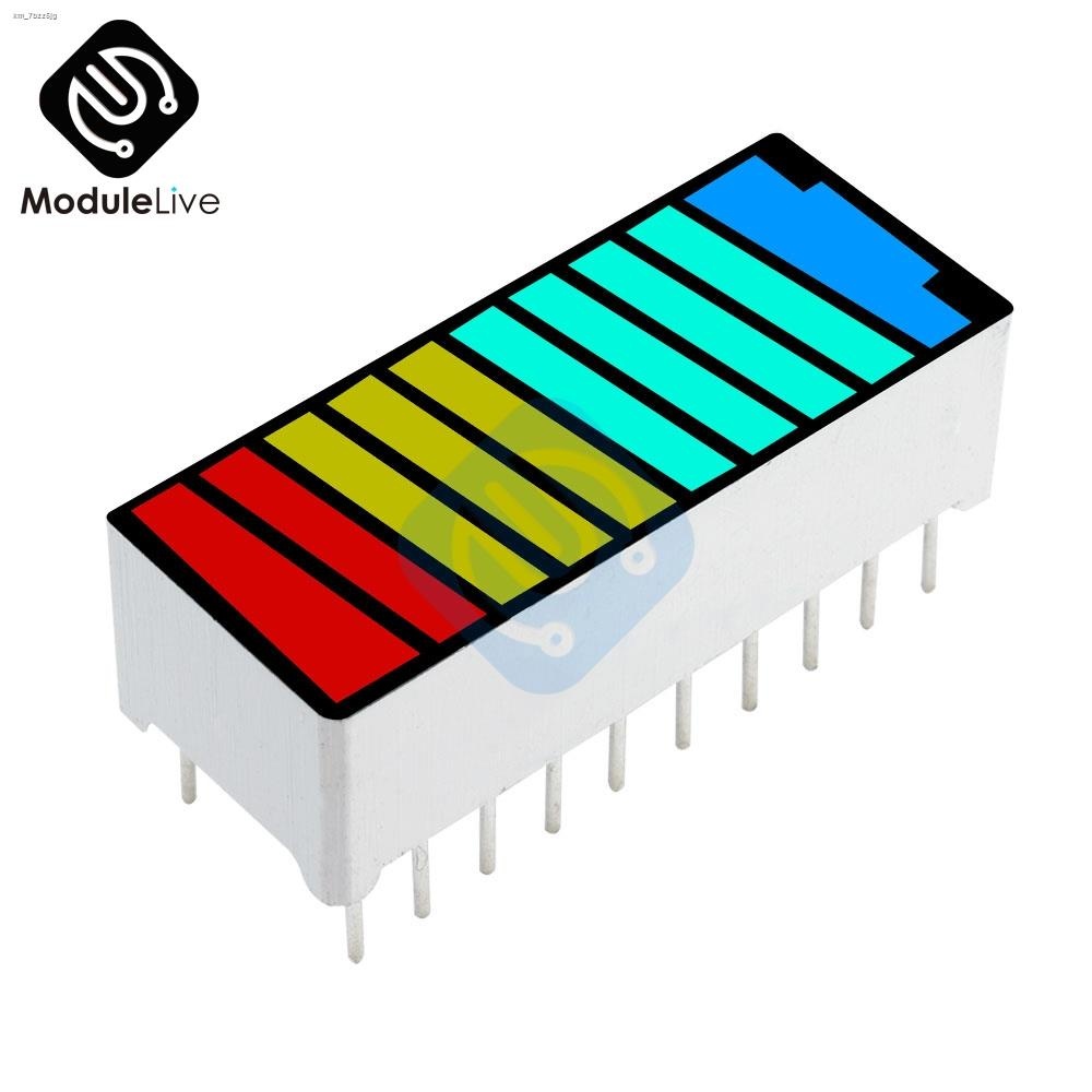 COD☆5PCS 10 Segment 4 Color LED Battery Level Bar Graph Power Display ...