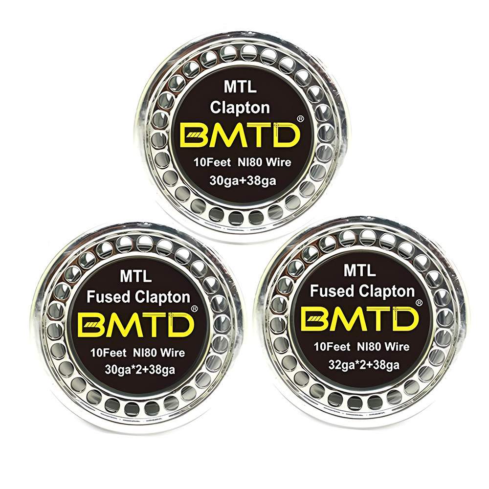 BMTD Fused Clapton MTL Ni80 Wire 30GA 32GA 38GA 10 Feet Dual Heating ...
