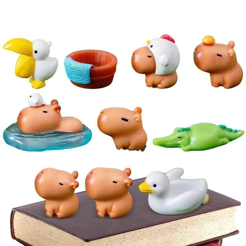 10pcs/Set Miniature Capybara Mini Kapibare Action Figures Hot Capybara ...