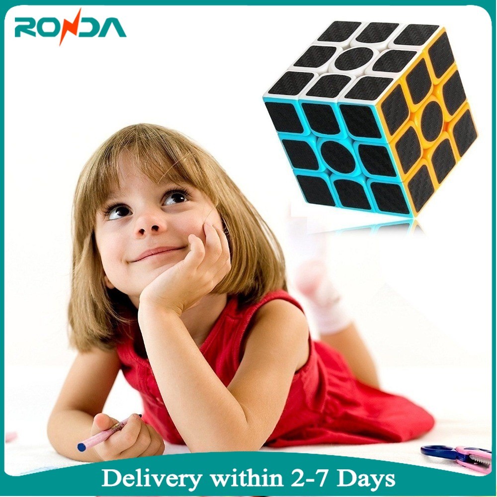 Rubik's Cube Super Smooth and Fast 3x3x3 Carbon Fiber Brain Training ...