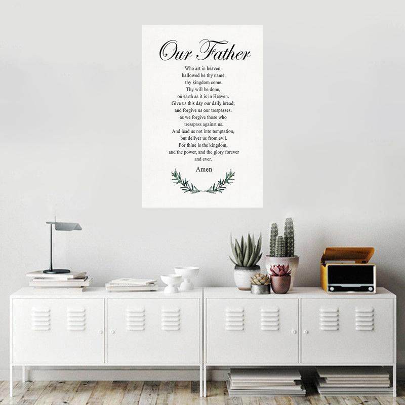 Bible Quote The Lords Prayer Canvas Wall Art Decor Poster Painting Our ...