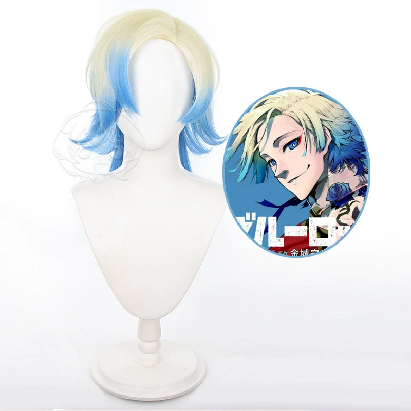Blonde Blue Gradient Hair Wig for BLUE LOCK Michael Kaiser for Man for ...