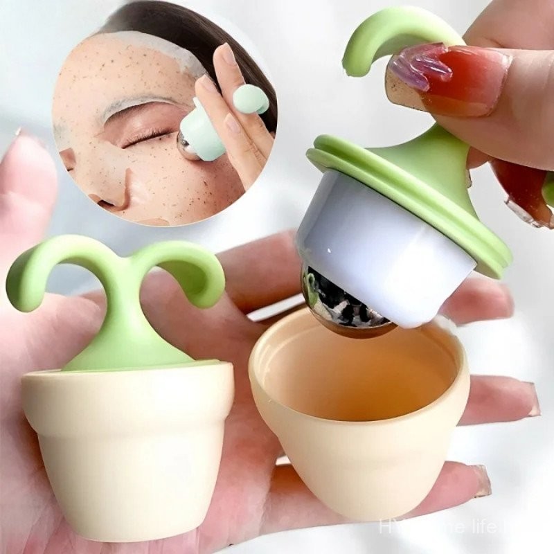 Cute Mini Potted Plant Design 360° Rotating Massager Face Slimming ...